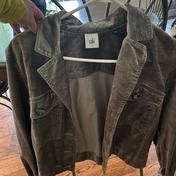 CAbi | Jackets & Coats | Cabi Velvet Topper Jacket In Gray | Poshmark